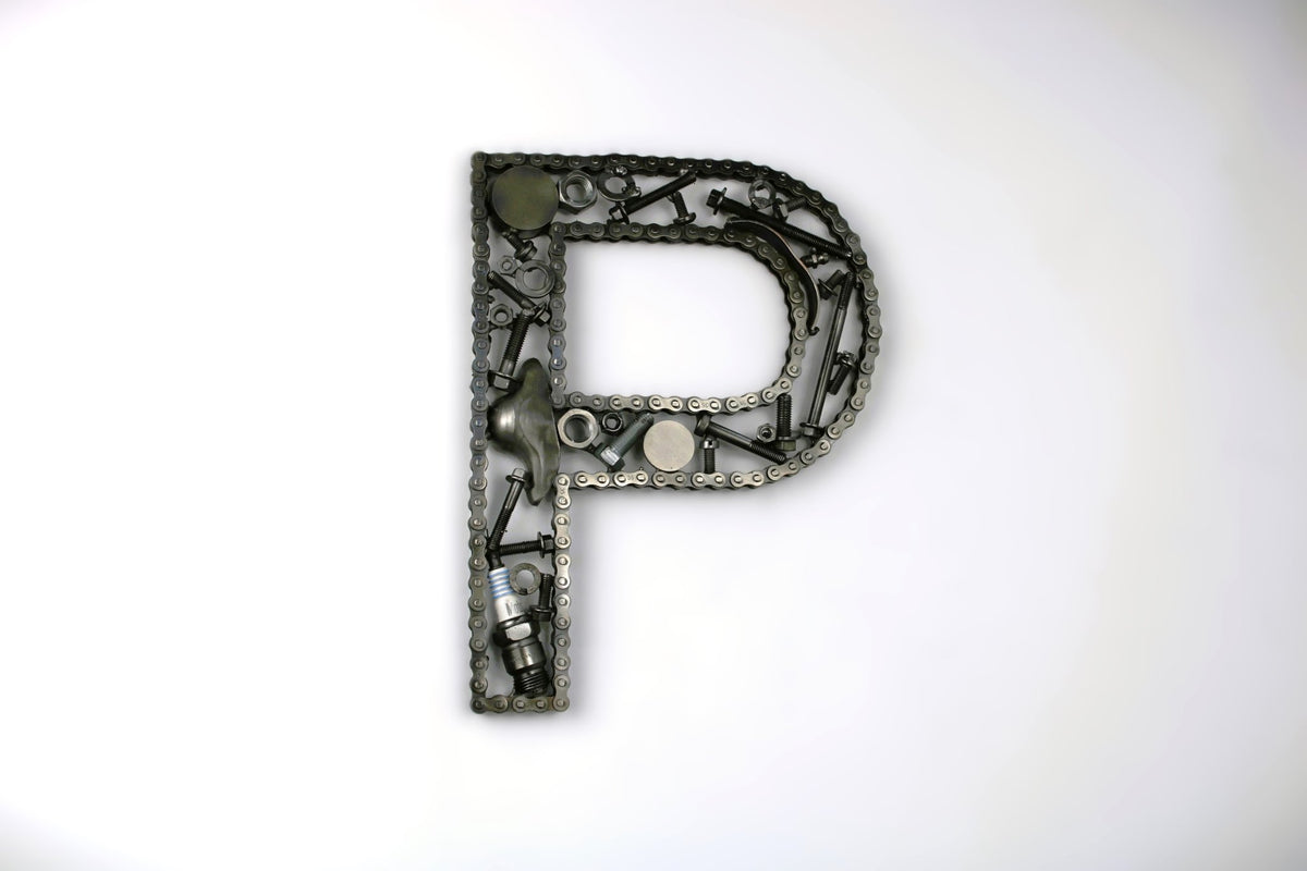 Car Part Letter P | Unique Scrap Metal Art & Garage Decor – Ben's Auto ...