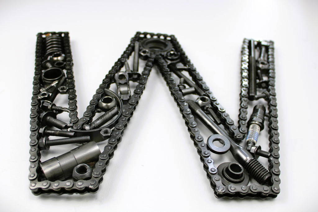 Car Part Letter W - Steampunk Engine Art, Unique Metal Wall Sculpture ...