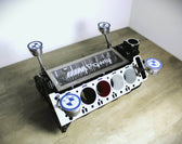 BMW M Series V10 Engine Block Coffee Table - BMW M-Power Color Scheme,