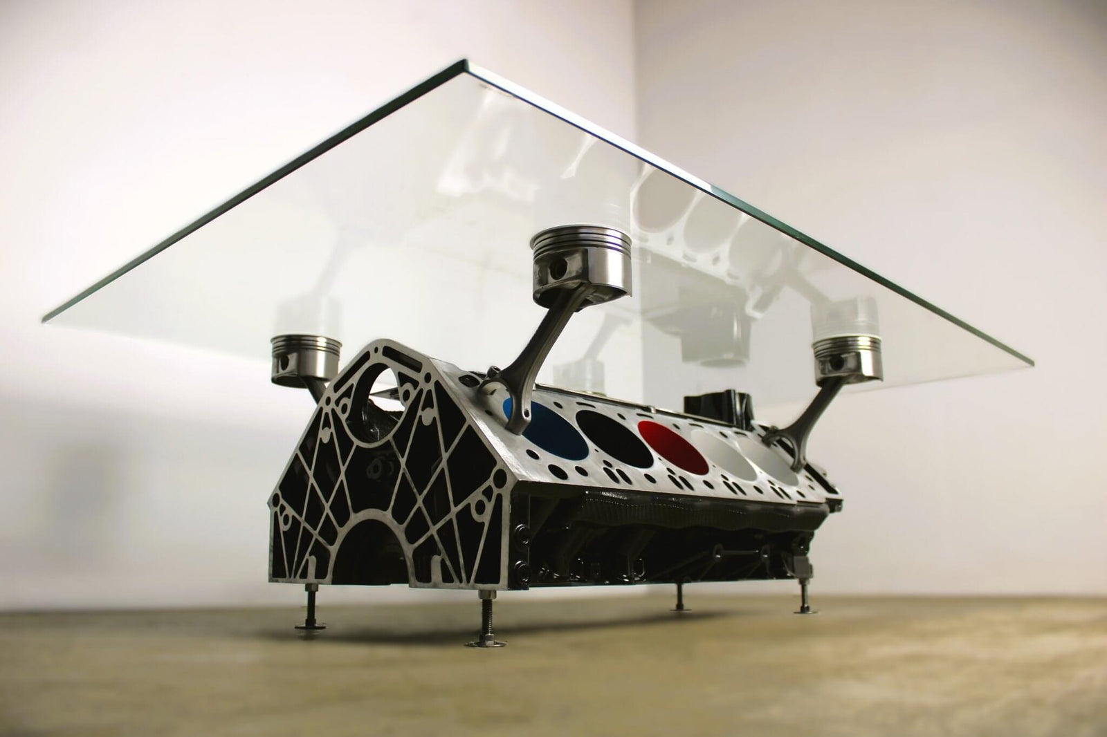 BMW M Series V10 Engine Block Coffee Table - BMW M-Power Color Scheme,