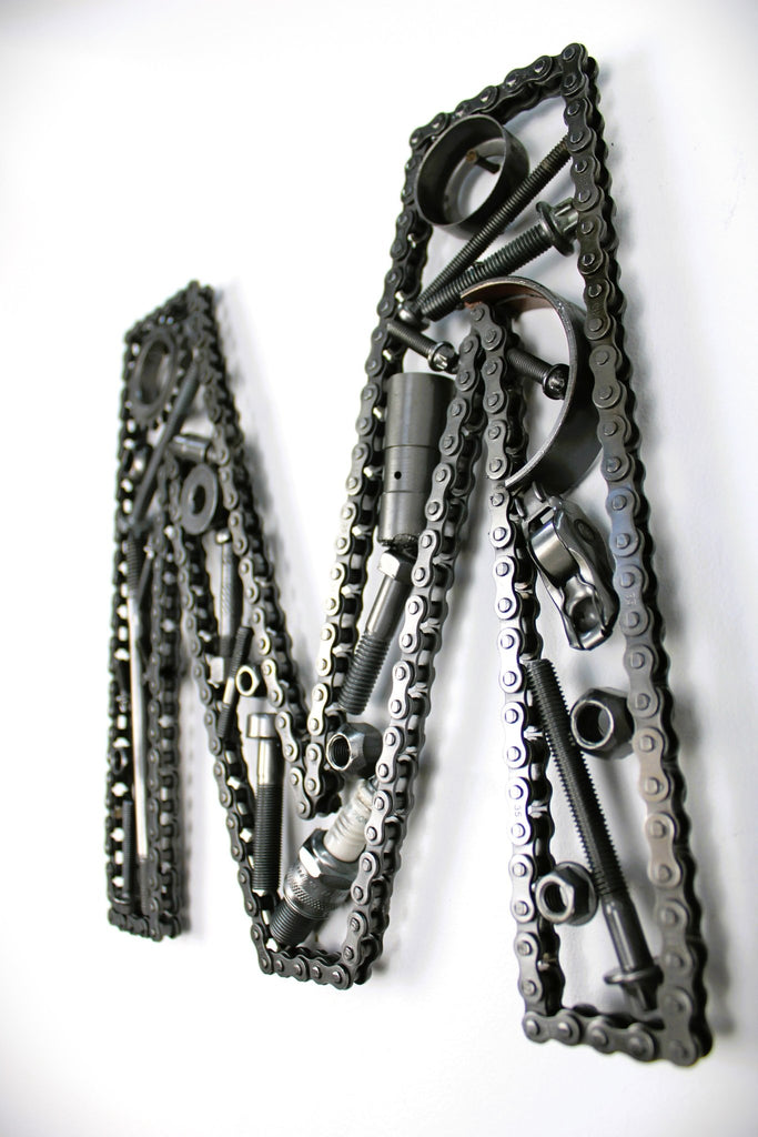 Car Part Letter M - Wall Sculpture Art, Automotive Decor, Custom Metal ...