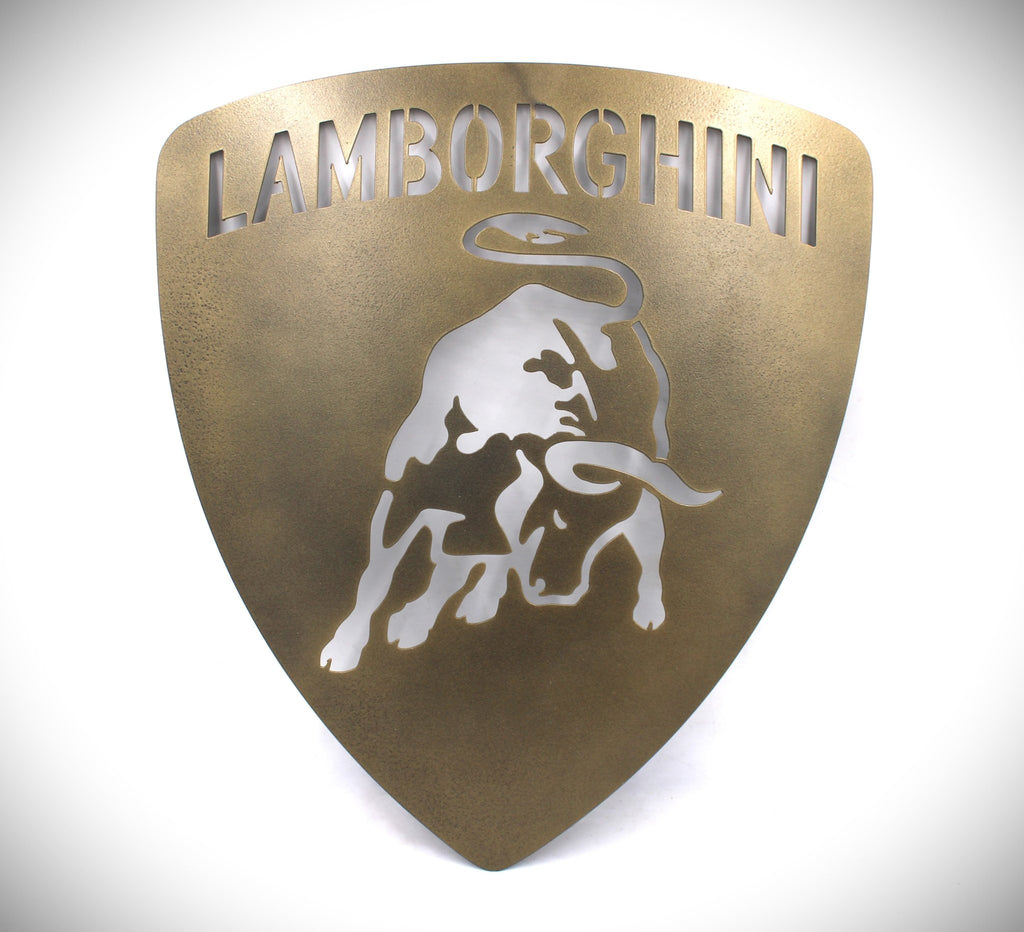 Metallic Lamborghini Cutout Sign – Handcrafted Wall Art – Ben's Auto Decor