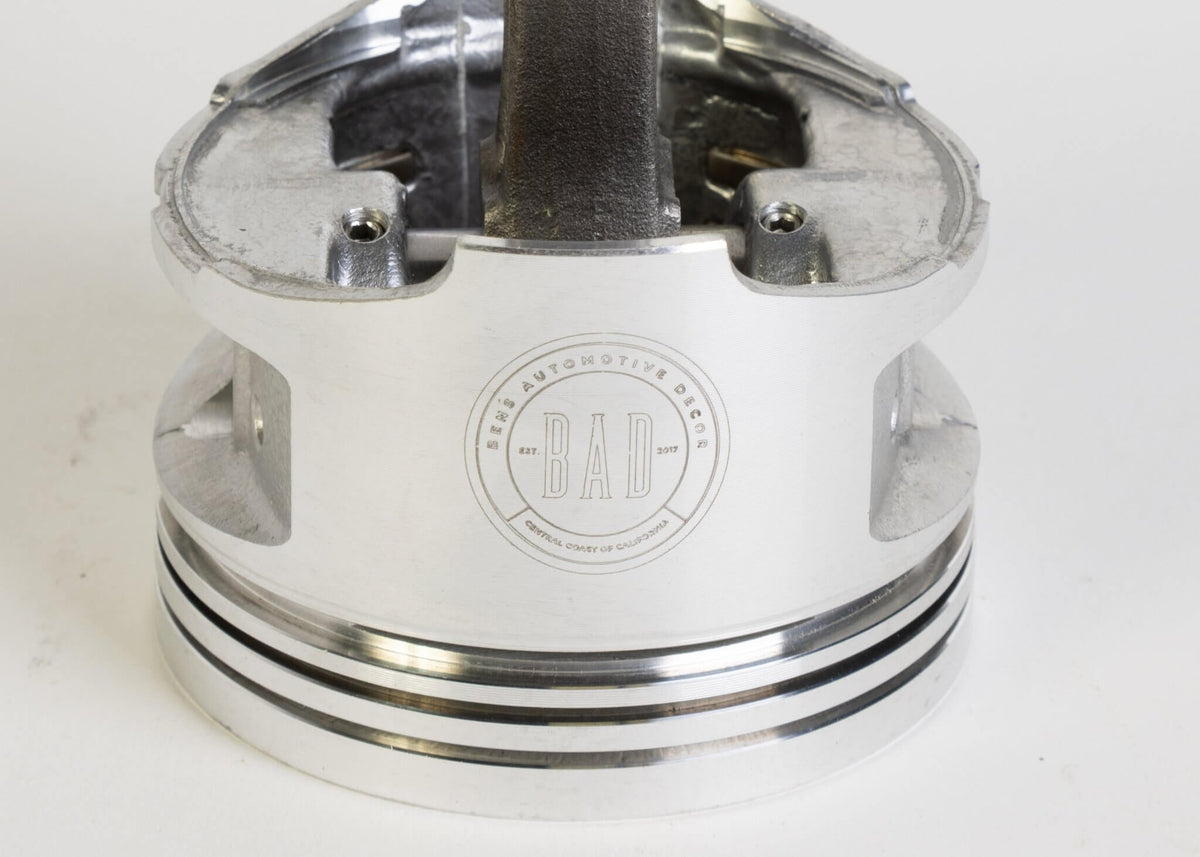 Piston Clock with White RPM Gauge Face - Unique Car Enthusiast Gift, S