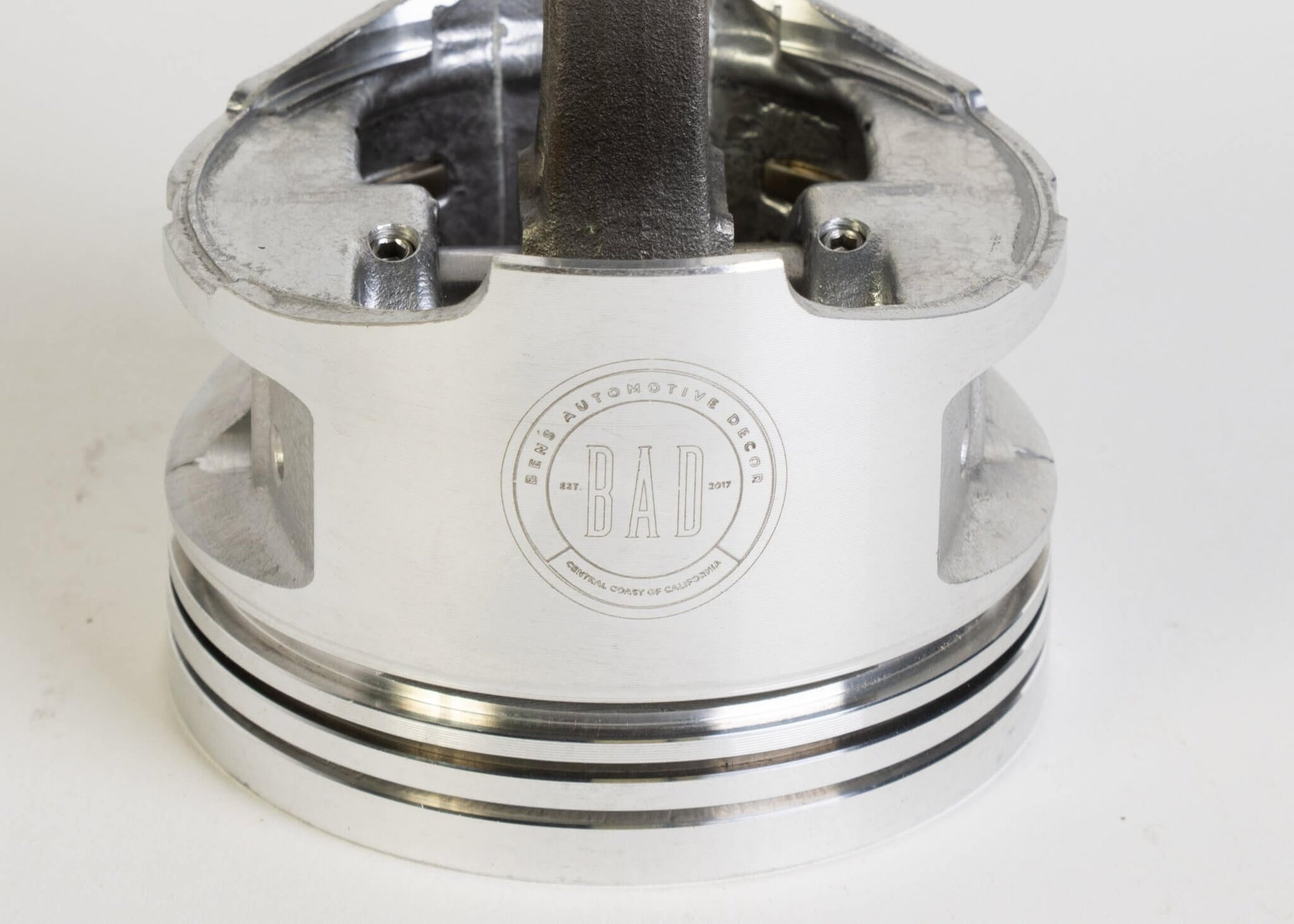 Piston Clock with White RPM Gauge Face - Unique Car Enthusiast Gift, S