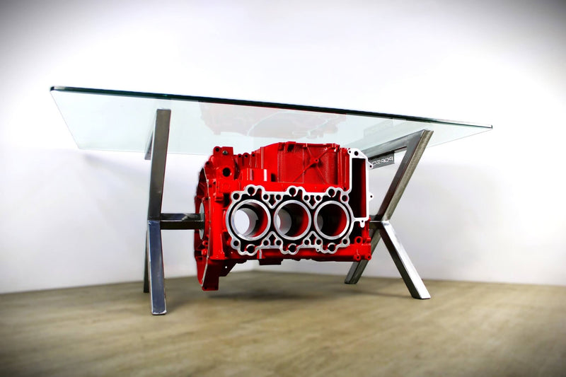 Porsche Engine Block Coffee Table - Handmade Automotive Decor, Unique