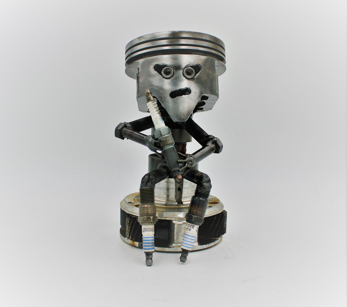 Sitting Piston Man Car Part Sculpture - Automotive Figurine, Unique St ...