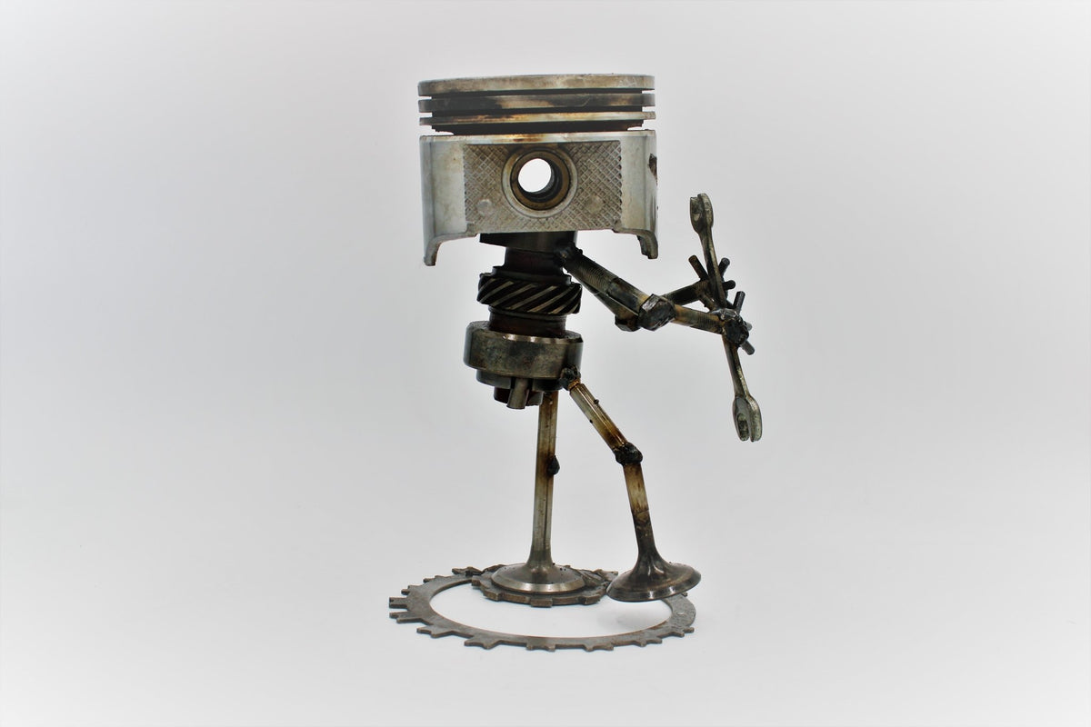 Standing Piston Man Car Part Sculpture - Automotive Figurine, Unique S ...