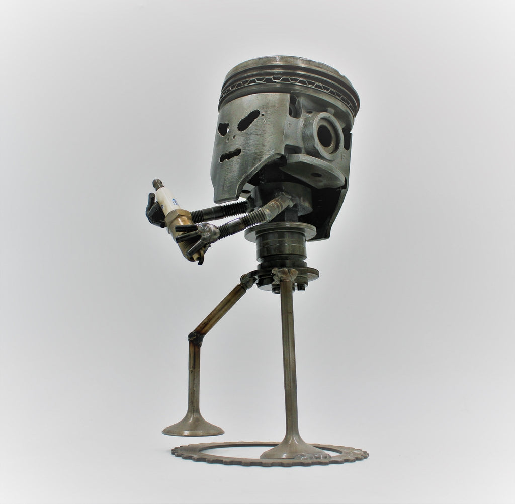 Standing Piston Man Car Part Sculpture - Automotive Figurine, Unique S ...