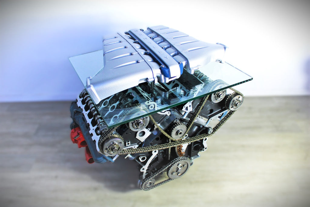 Twin Turbo Rotating Engine Coffee Table With Spinning Internals - Uniq ...