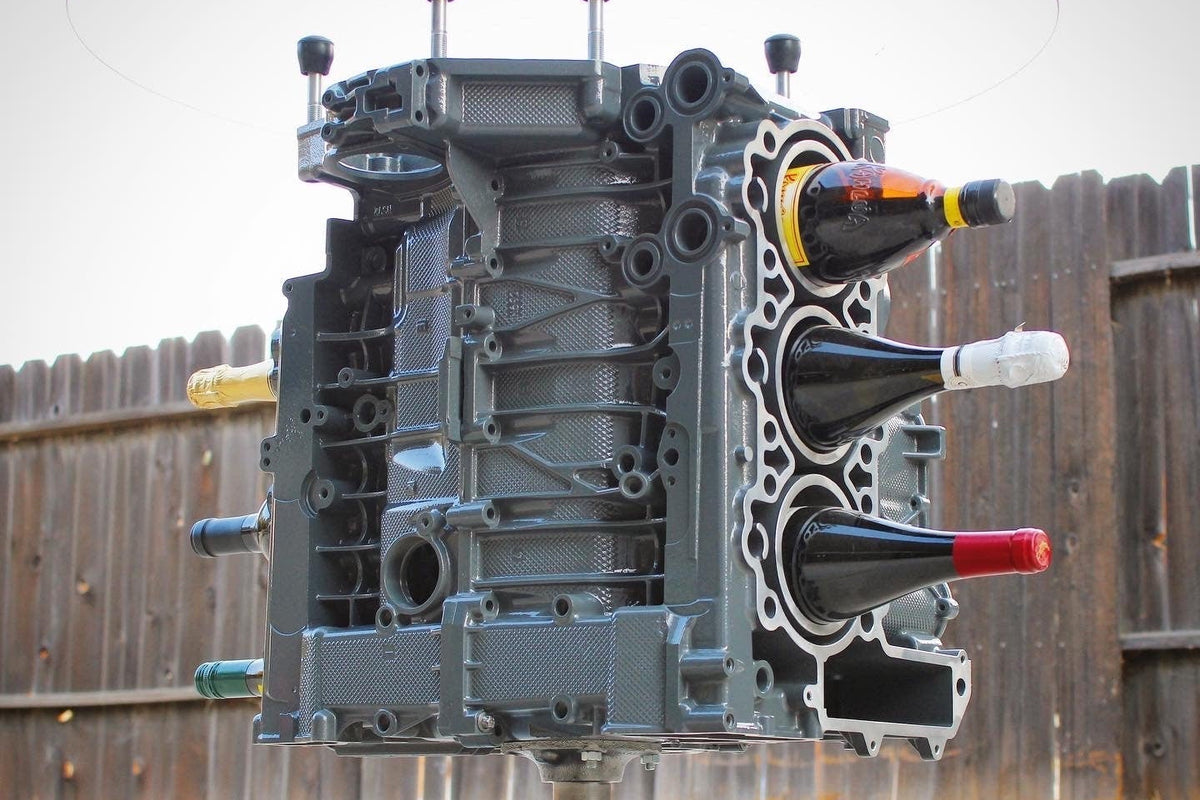 Porsche Engine Wine Rack - Wine Storage Table, Unique Man Cave and Bar ...